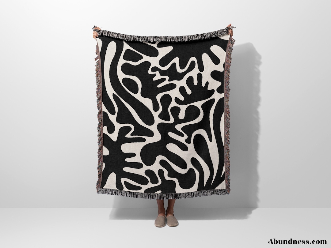 Matisse Inspired Woven Blanket and Tapestry, Black Matisse Woven ...