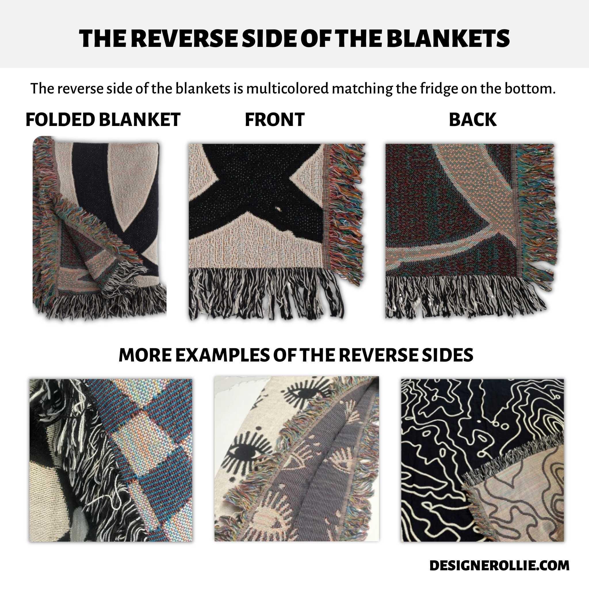 Minimalist Blanket Evil Eye Woven Throw Blanket Tapestry, Black and ...