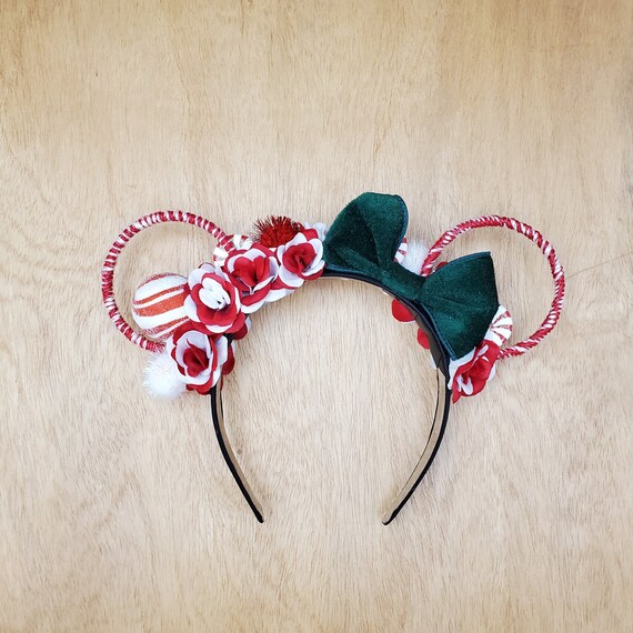 Candy Cane Mickey / Minnie Mouse Ears | Etsy