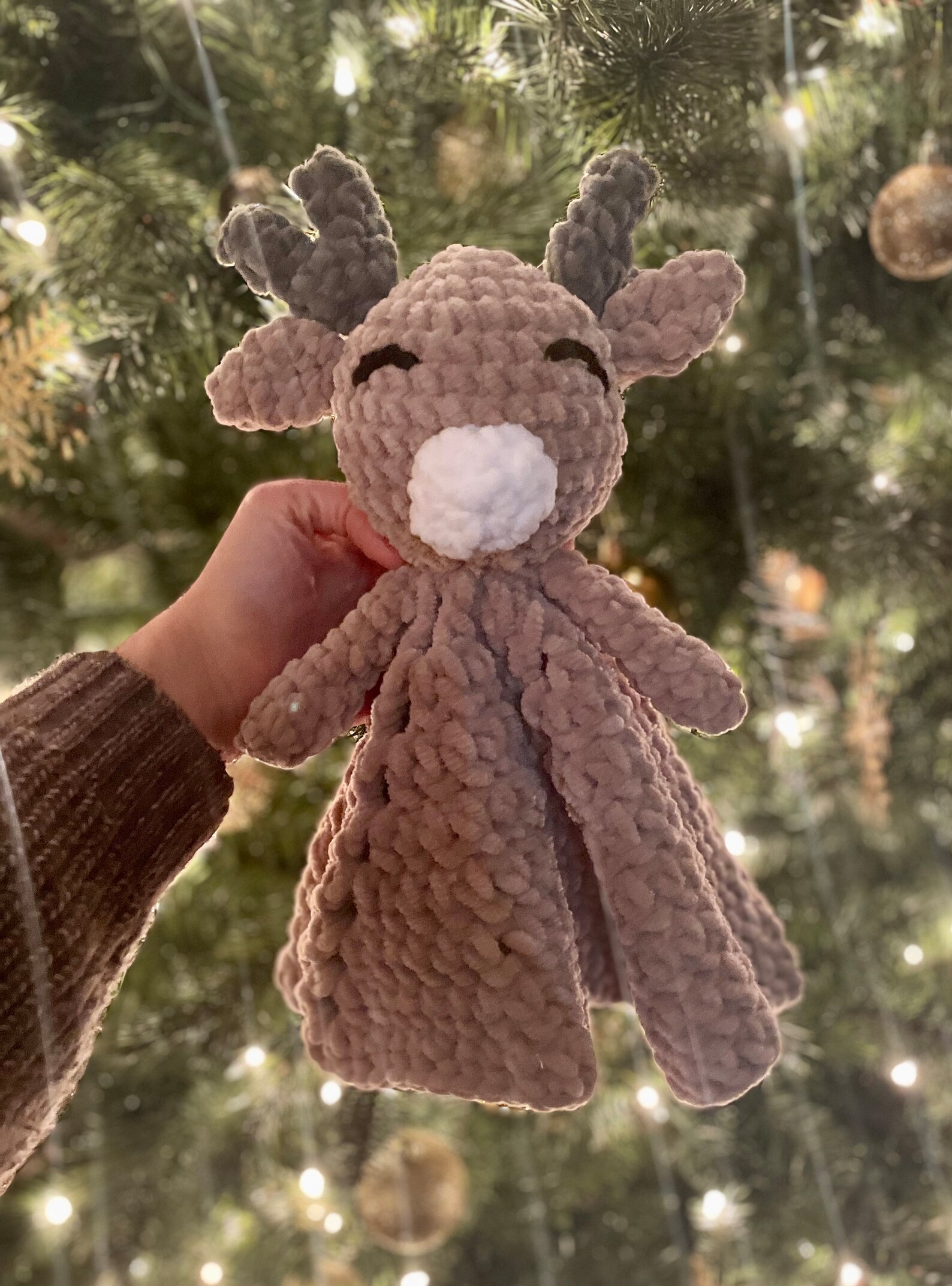 Reindeer Lovey Pattern | Crochet Lovey Christmas Pattern | Lovey ...