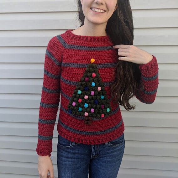 The Christmas Tree Sweater | Crochet Christmas Sweater Pattern - Etsy