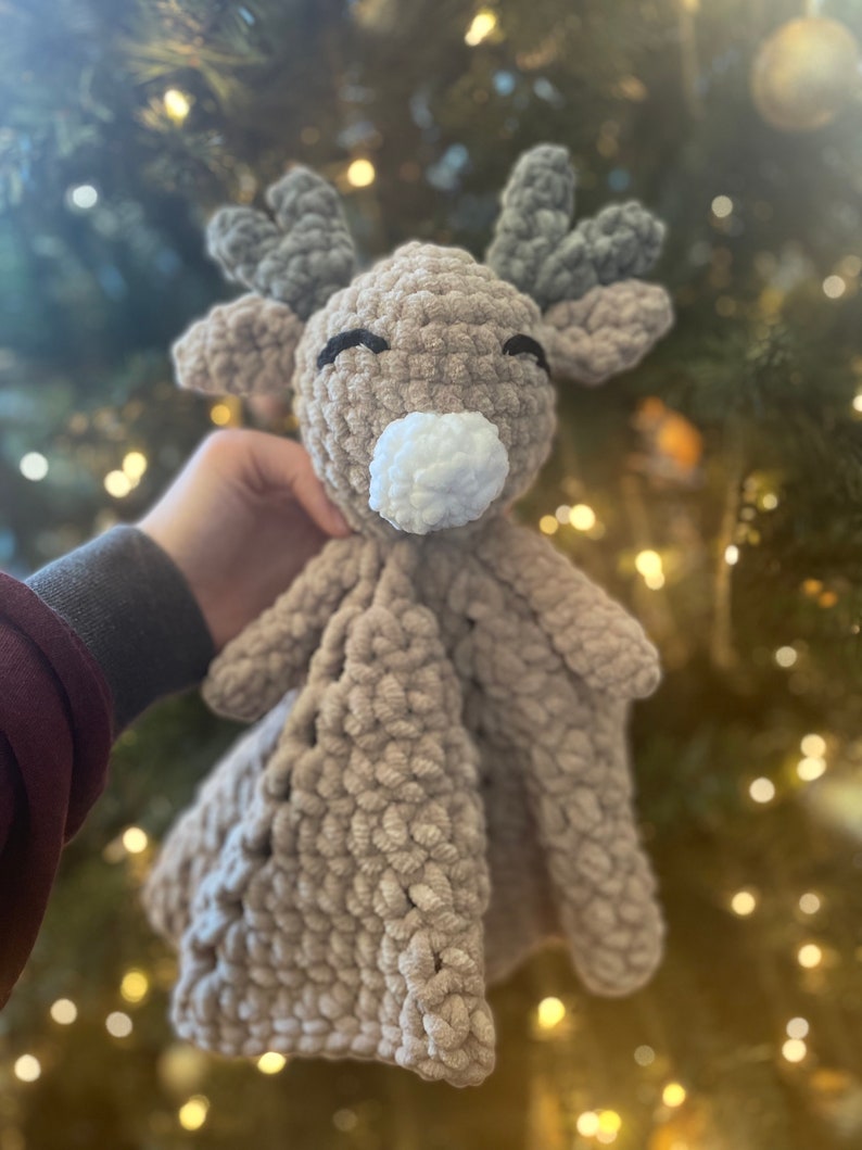 Reindeer Lovey Pattern | Crochet Lovey Christmas Pattern | Lovey ...