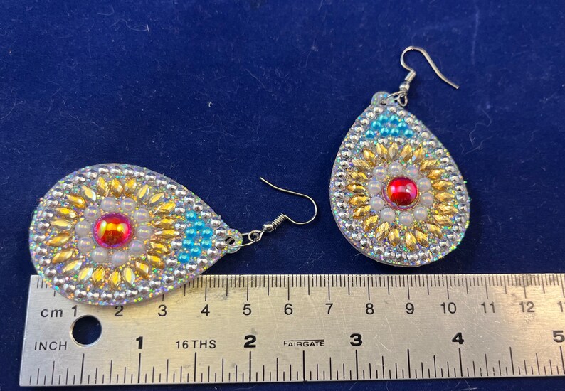 Handmade Handcrafted Diamond Art Earrings, Boho Chic, Very Lightweight ...