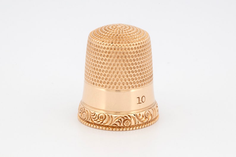 Antique 10k Yellow Gold Thimble: George Bell Co. Filigree, Size 10 - Etsy