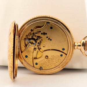 Antique 1902 14k Yellow Gold american Waltham Watch Co Double Hunter ...