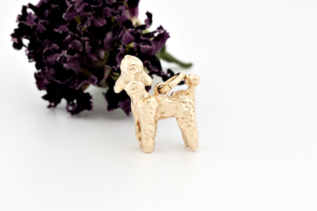 Vintage 10k Gold 3D Poodle Charm, Textured Detailing - Etsy