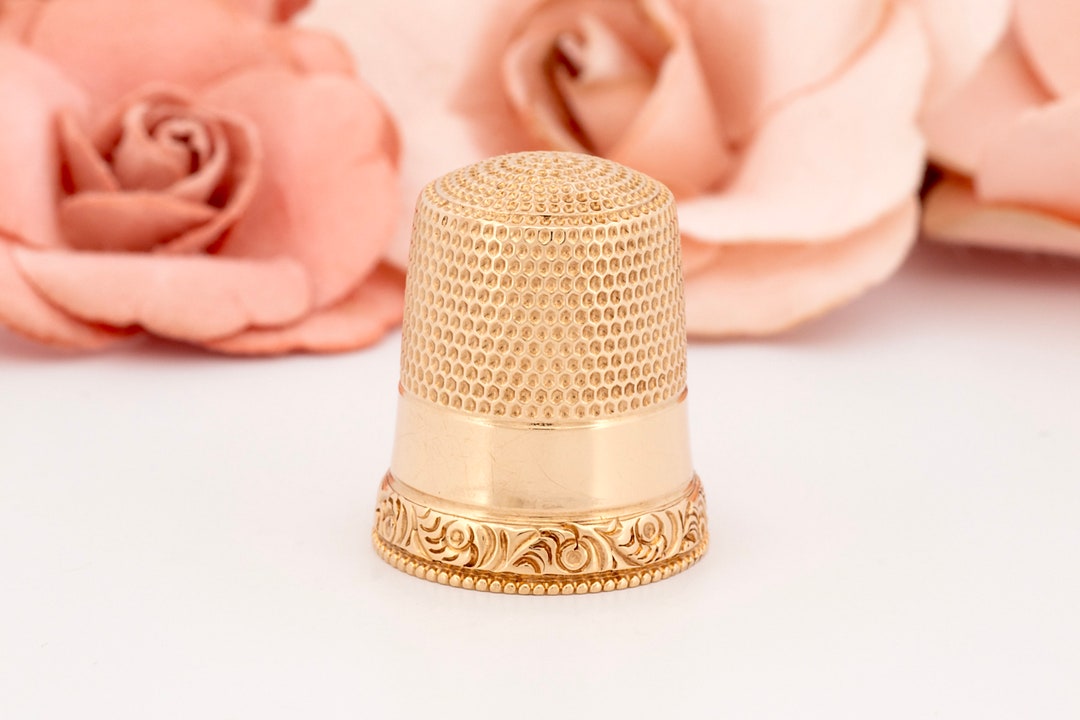 Antique 10k Yellow Gold Thimble: George Bell Co. Filigree, Size 10 - Etsy