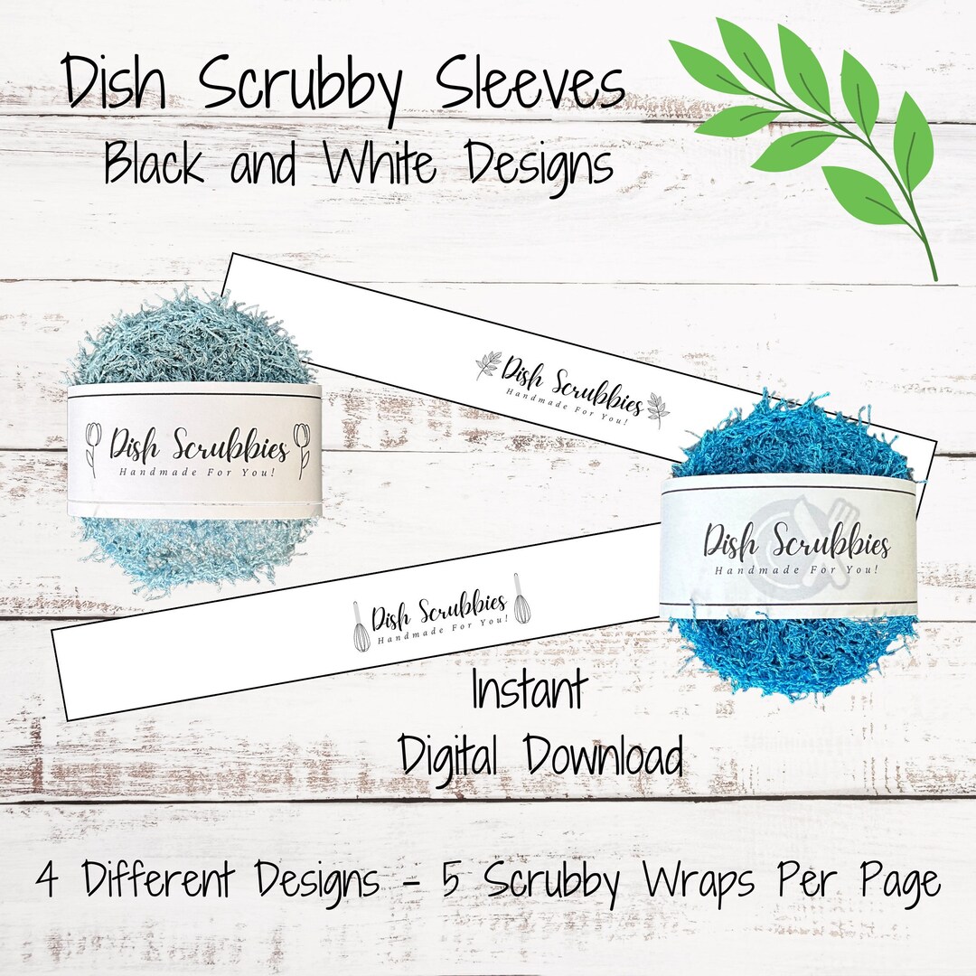 Printable PDF Round Dish Scrubby Label Tag for Selling - Etsy