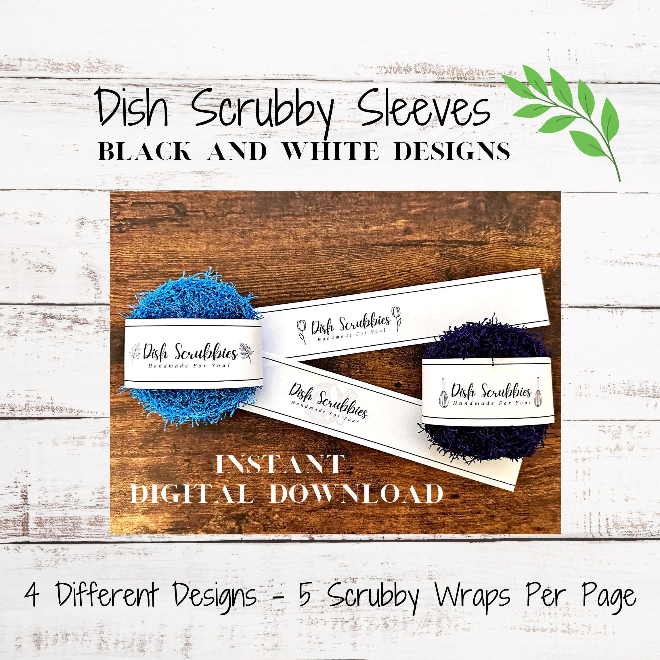 Printable PDF Round Dish Scrubby Label, Tag for Selling Scrubbies ...