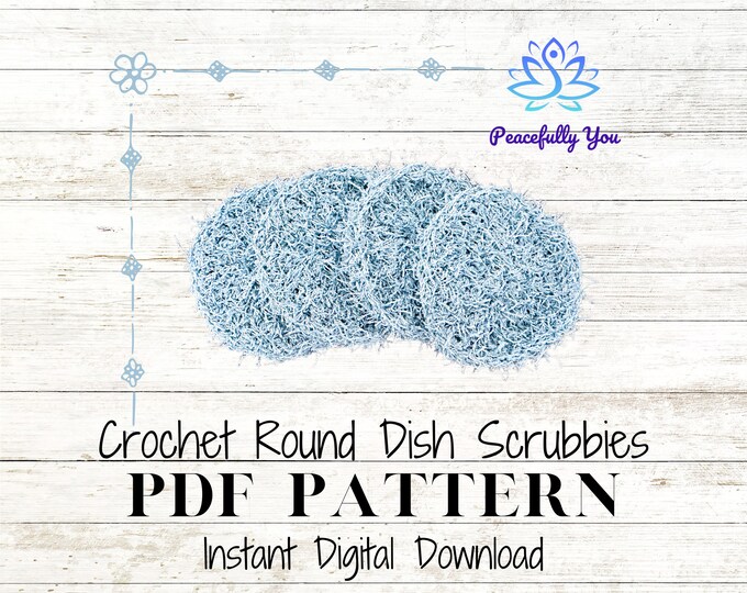 Round Dish Scrubby Downloadable PDF Crochet Pattern, Scrubby Pattern ...