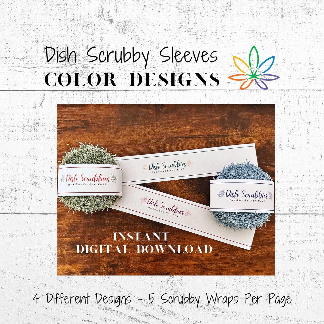 Printable Crochet Dish Scrubby Wraps – COLOR PDF Digital Download - Etsy