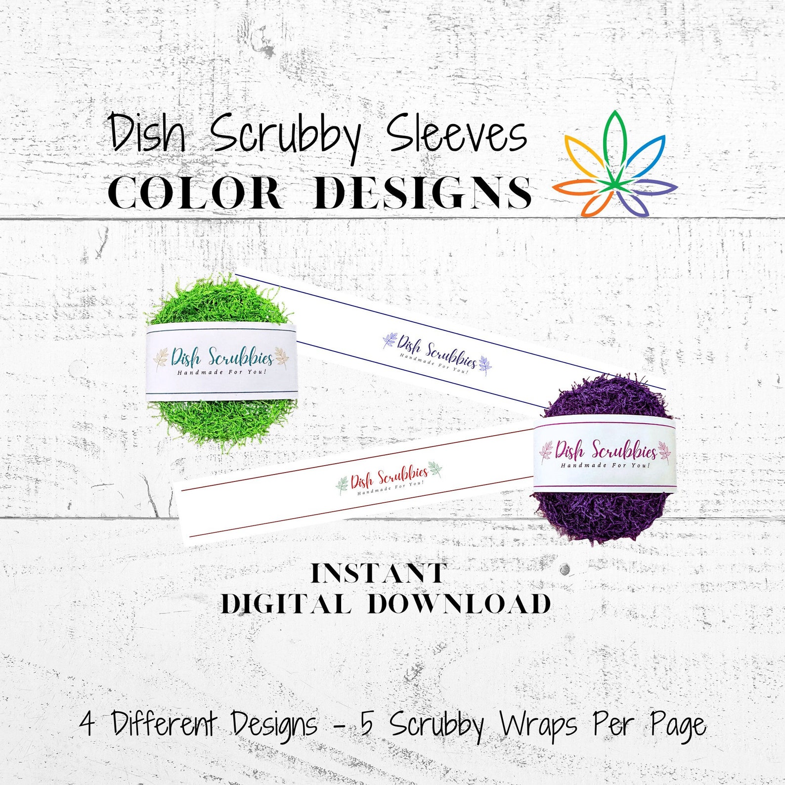 Printable Crochet Dish Scrubby Wraps – COLOR PDF Digital Download - Etsy