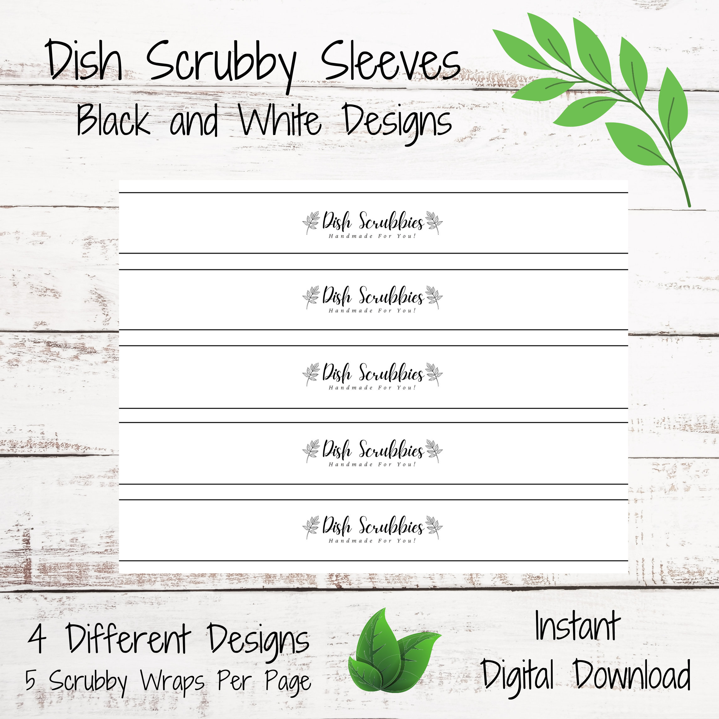 Printable PDF Round Dish Scrubby Label, Tag for Selling Scrubbies ...