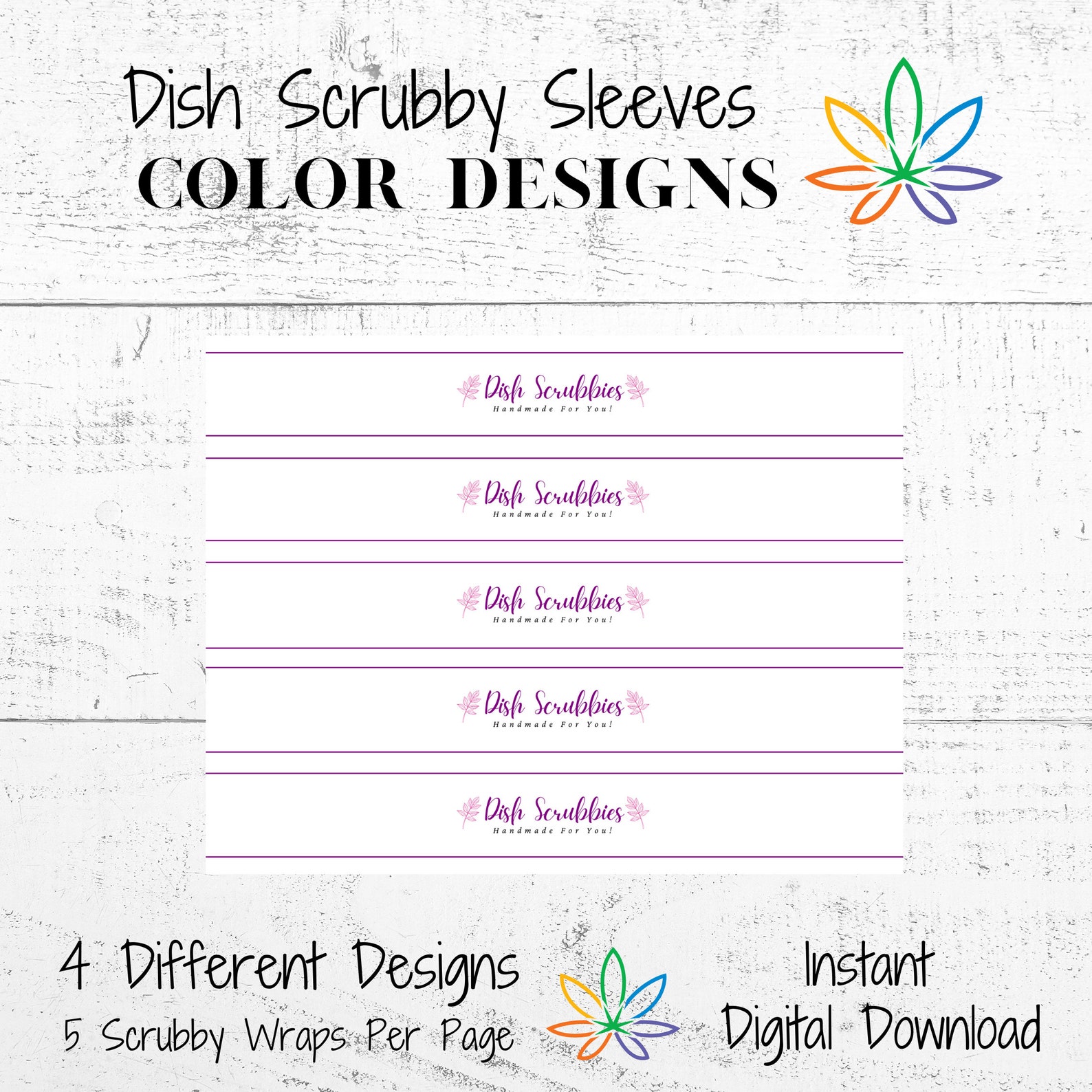 Printable Crochet Dish Scrubby Wraps – COLOR PDF Digital Download - Etsy