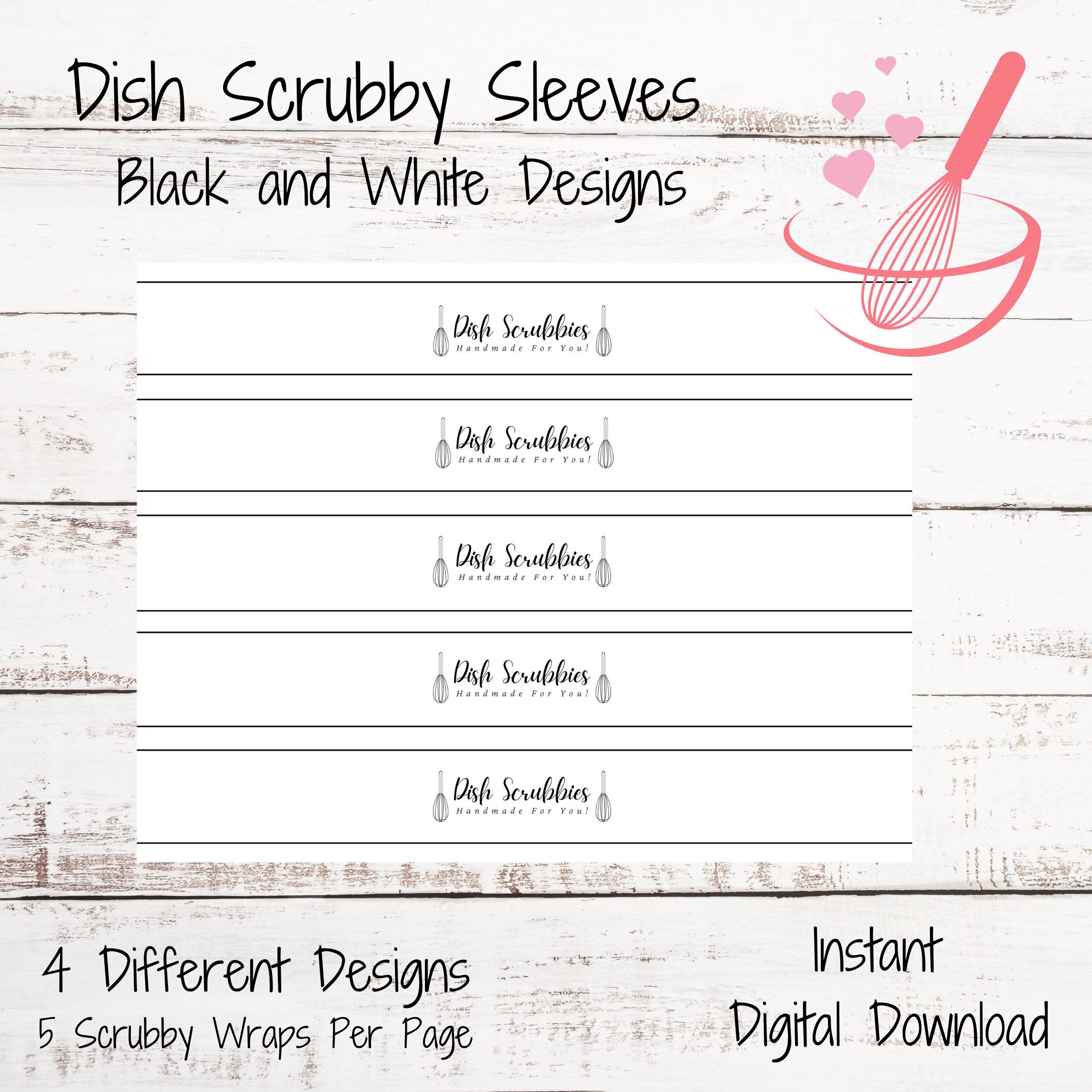 Printable PDF Round Dish Scrubby Label, Tag for Selling Scrubbies ...