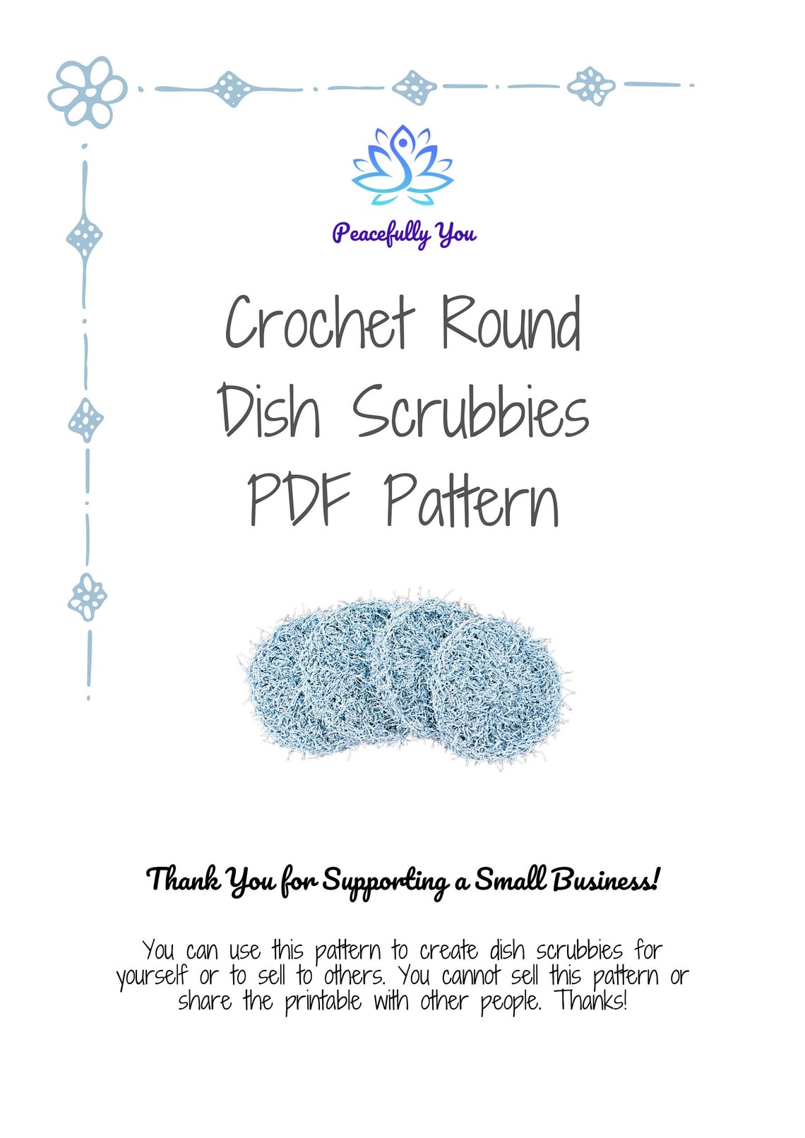 Crochet Round Dish Scrubby Pattern – PDF Digital Download - Etsy