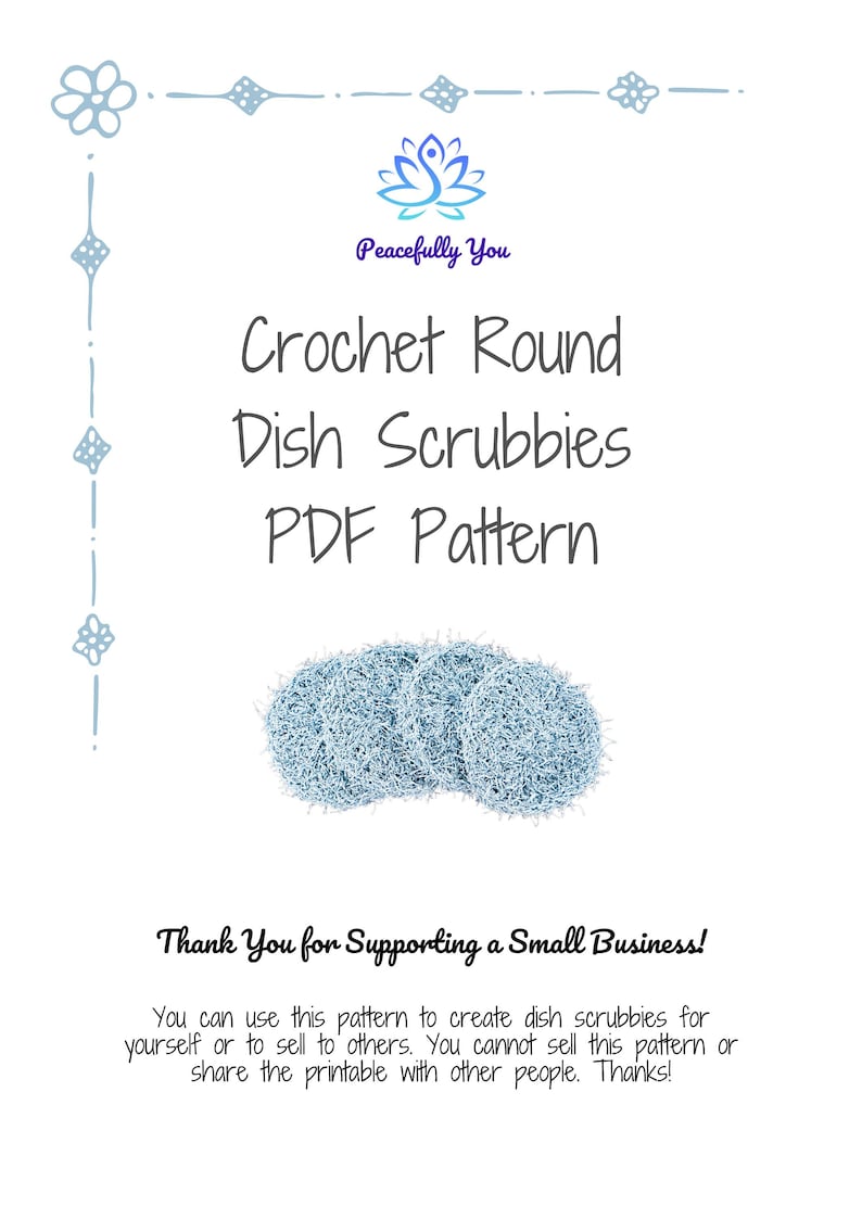 Crochet Round Dish Scrubby Pattern – PDF Digital Download - Etsy