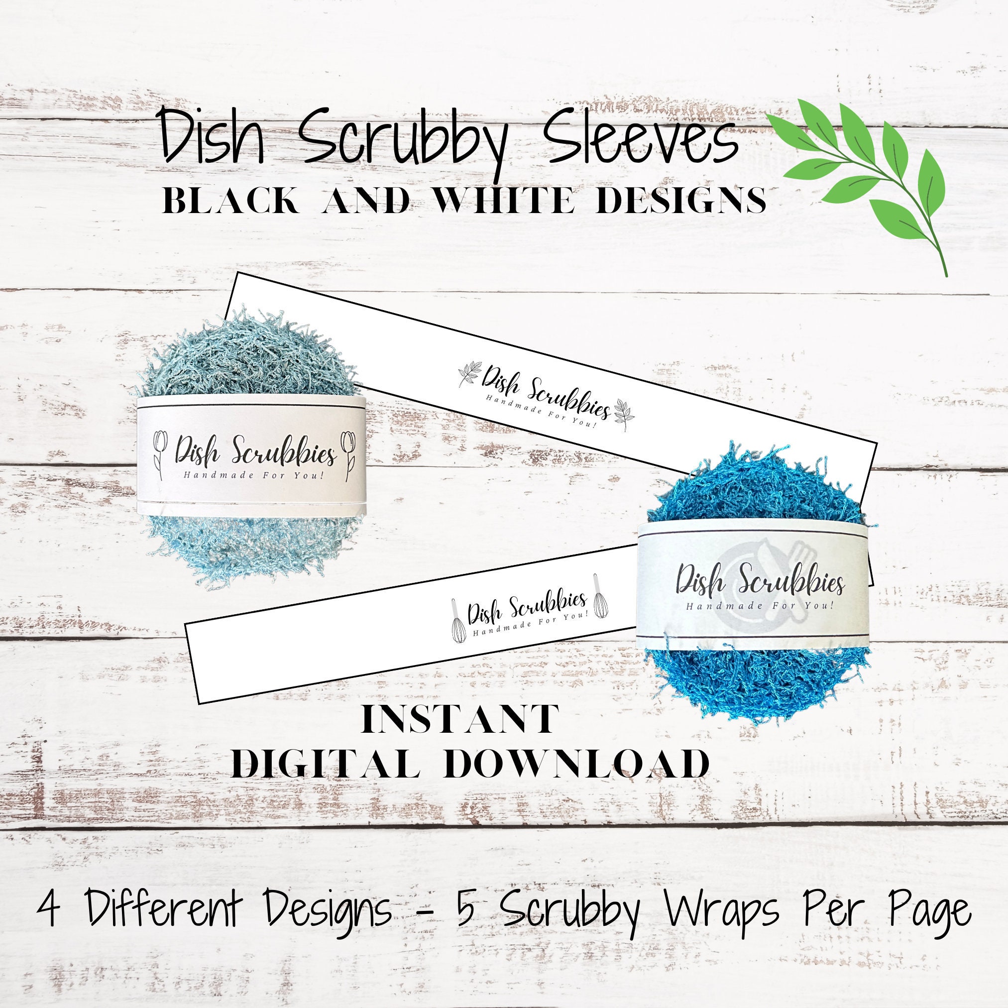 Printable PDF Round Dish Scrubby Label, Tag for Selling Scrubbies ...