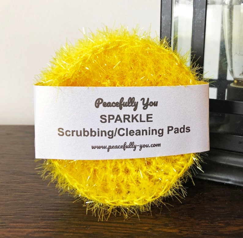 Set of 4 SPARKLE Dish Scrubbies/cleaning Pads Pot & Pan Sponge and ...