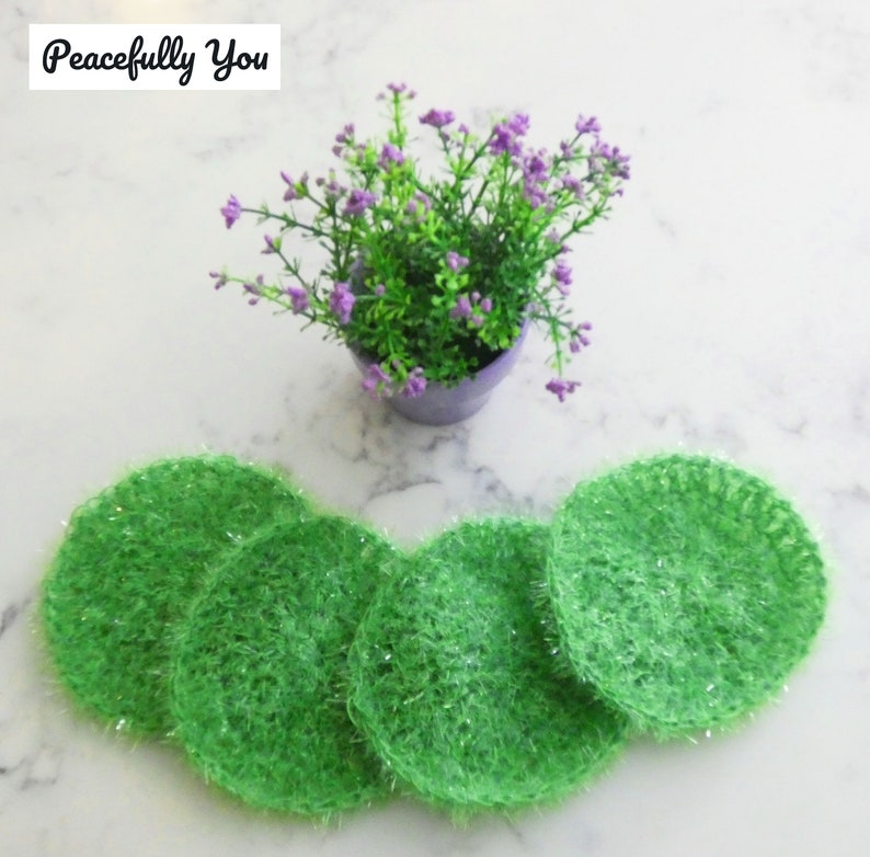 Set of 4 SPARKLE Dish Scrubbies/cleaning Pads Pot & Pan Sponge and ...