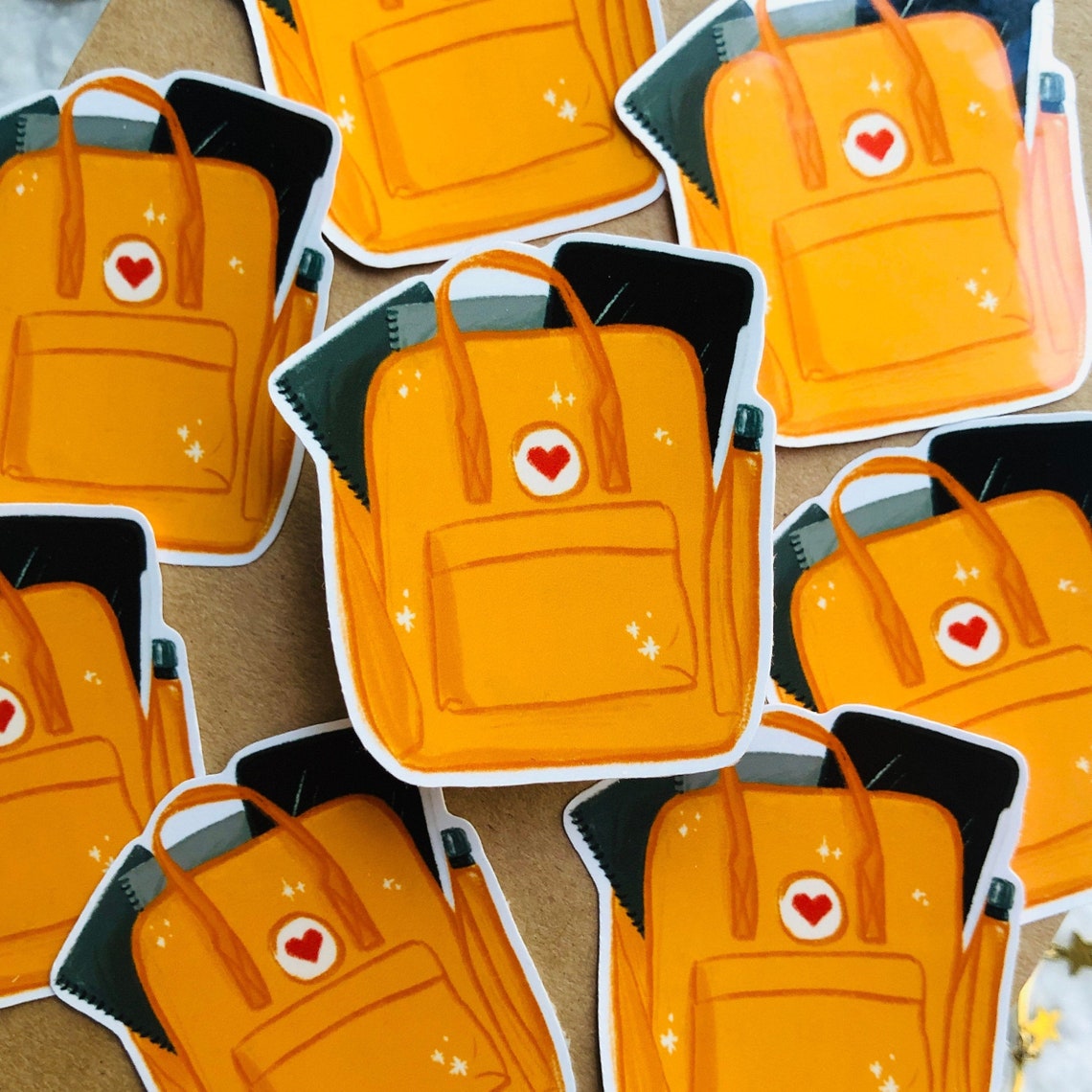 Cute Backpack Sticker Yellow Backpack Sticker Kanken Etsy