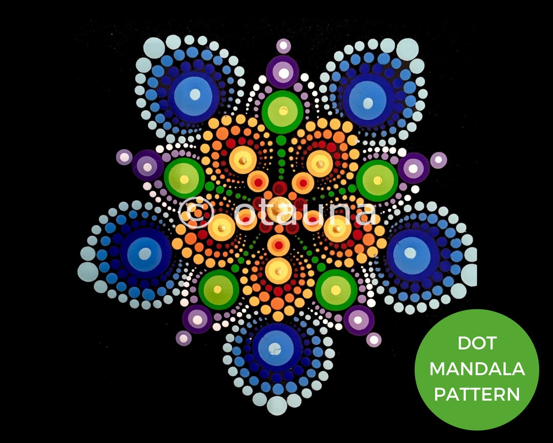 5 Point Rainbow: PDF Dot Mandala Pattern Instructions - Etsy