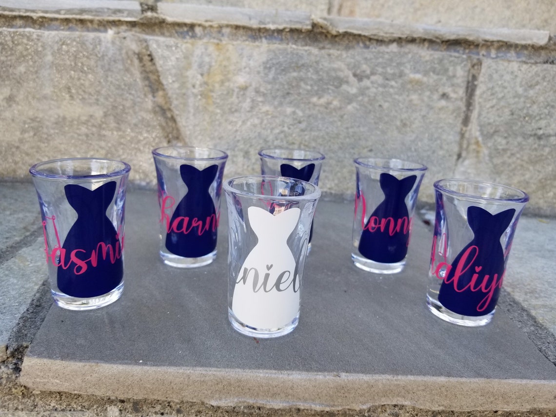 Bridal Party Shot Glass Set | Etsy