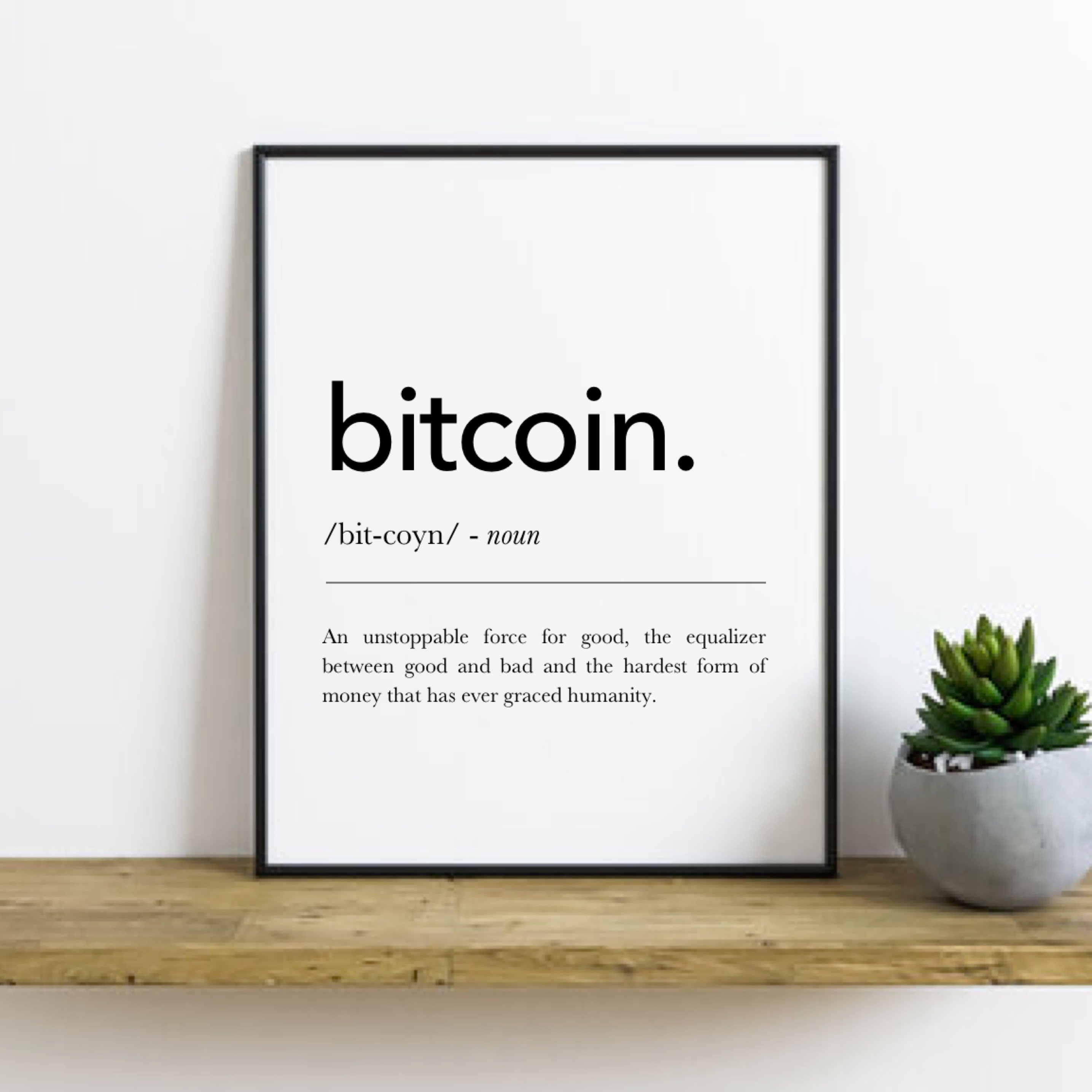 Cryptocurrency Digital Print | Bitcoin Definition | Bitcoin Poster ...