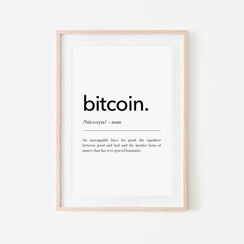 Cryptocurrency Digital Print | Bitcoin Definition | Bitcoin Poster ...