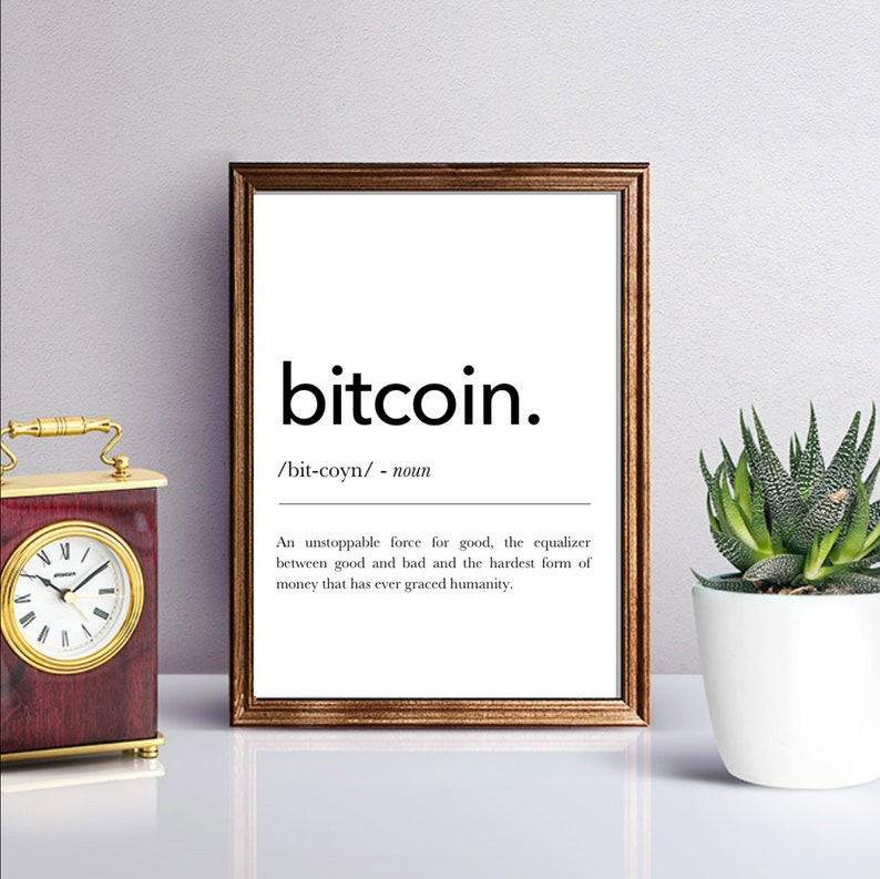 Cryptocurrency Digital Print | Bitcoin Definition | Bitcoin Poster ...