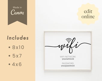 Wifi Password Sign - Etsy