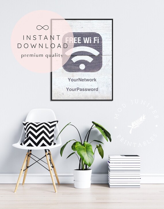 Wifi Sign Beach Printable Beach Decor Wifi Sign Printable | Etsy