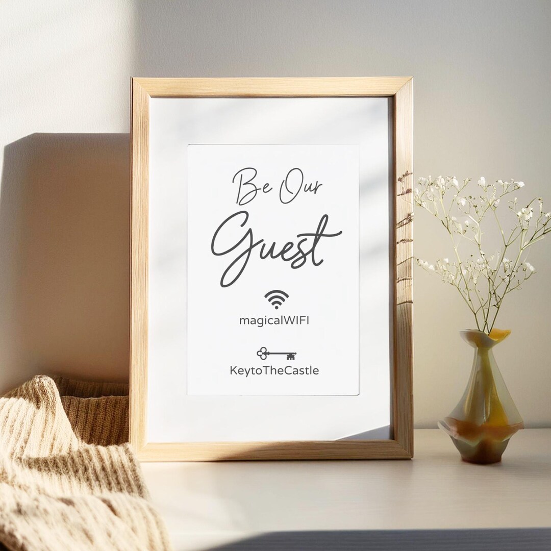 Be Our Guest Wifi Sign: Editable Password Printable (PDF) - Etsy
