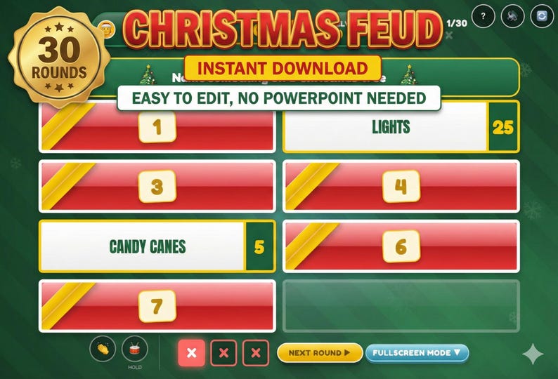 Christmas Feud Game | Holiday Party, Family Game (digital Download) - Etsy