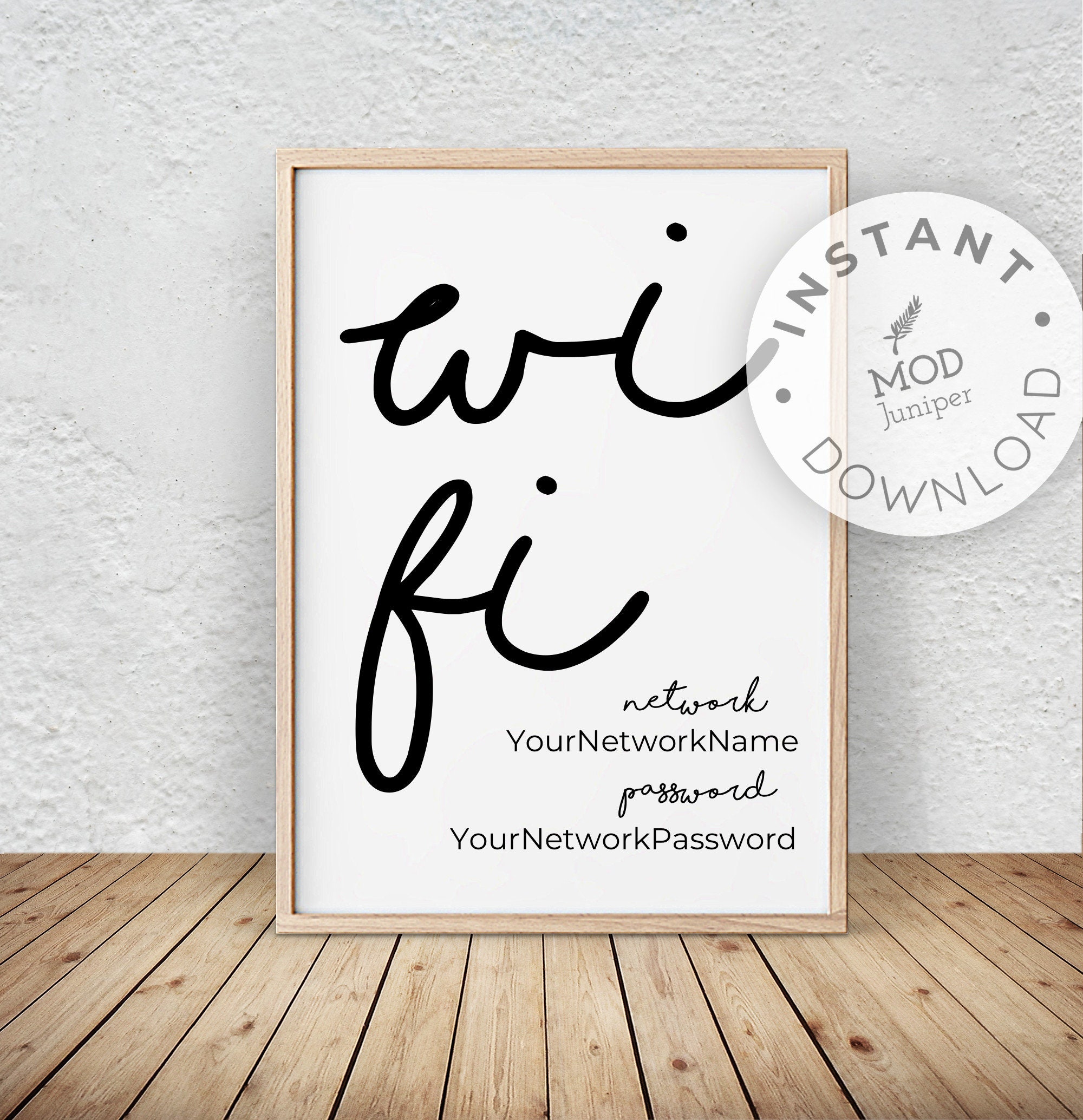 WIFI Sign Printable - Wifi Modern Sign - Instant Digital Download WIFI ...