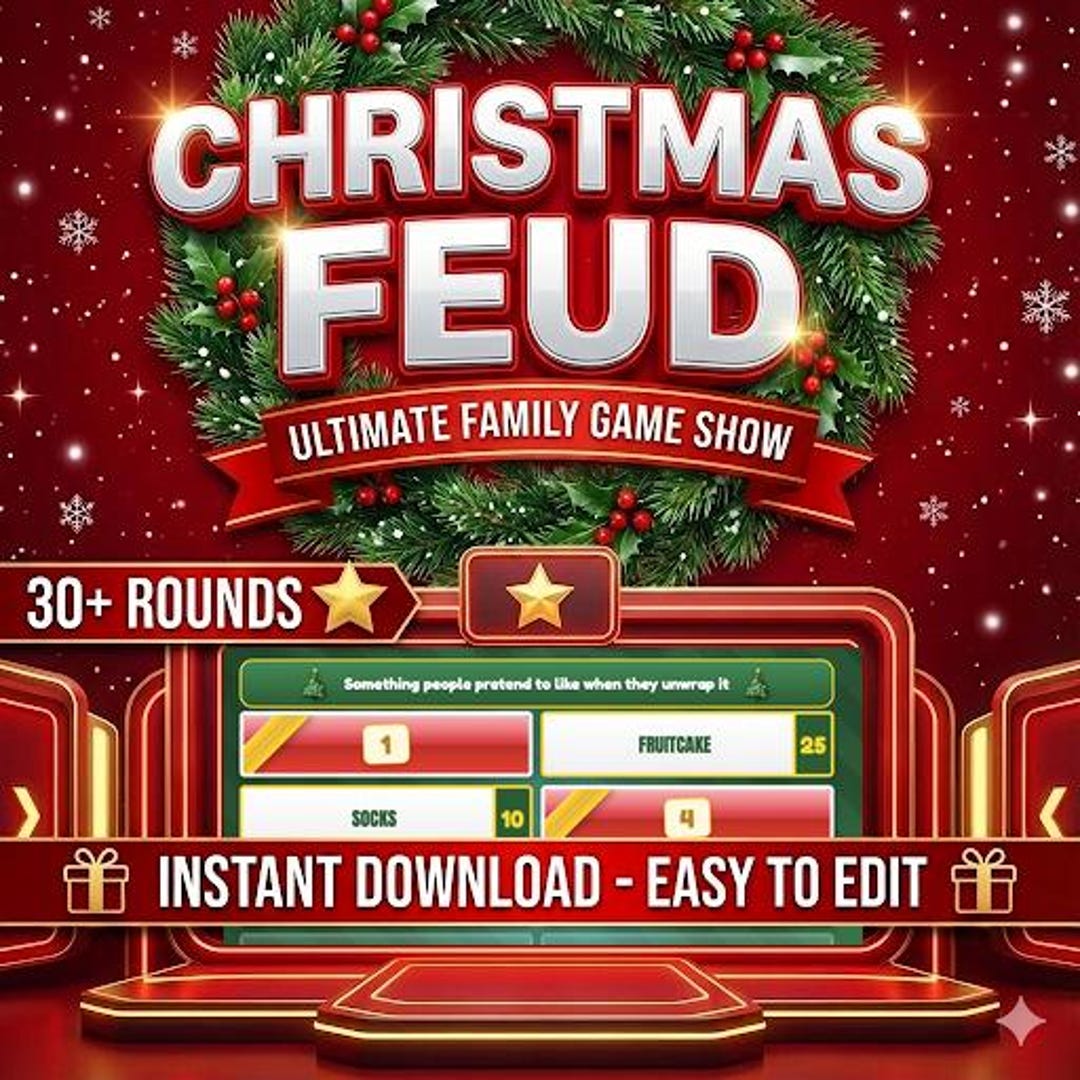 Christmas Feud Game | Holiday Party, Family Game (digital Download) - Etsy