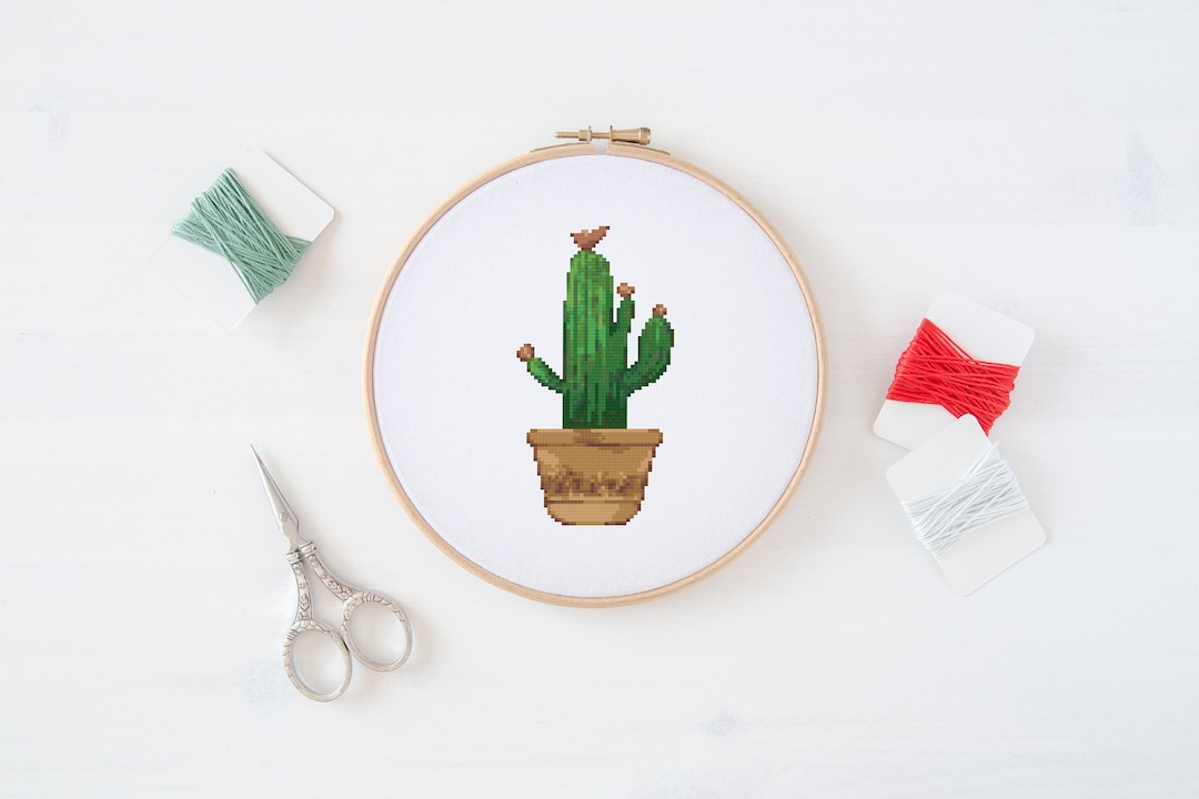 Cactus Cross-stitch Pattern, Digital Download - Etsy