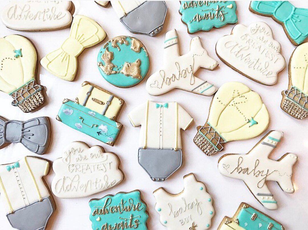 Baby Shower Adventure Travel Cookies - More Colors (dozen) - Etsy