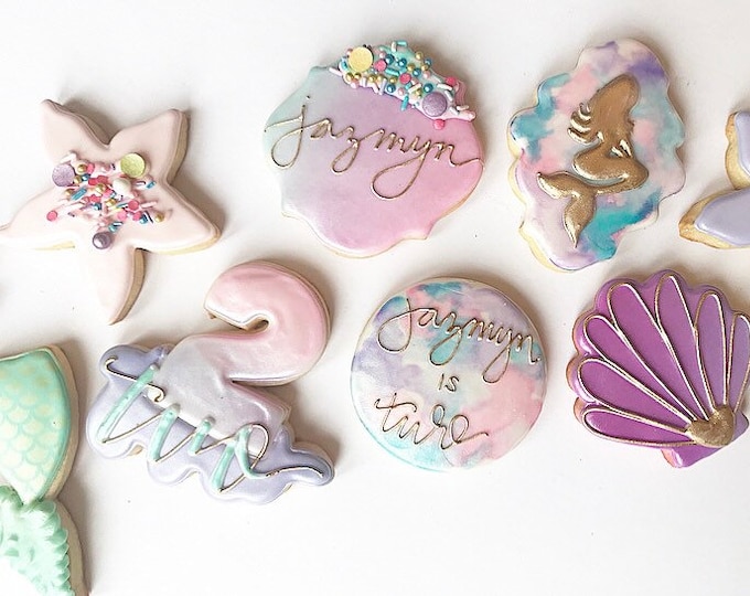 Mermaid Birthday Cookies (8) - Etsy