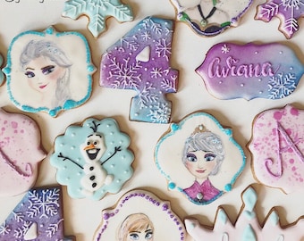 Frozen Inspired Birthday Cookies Dozen | Etsy