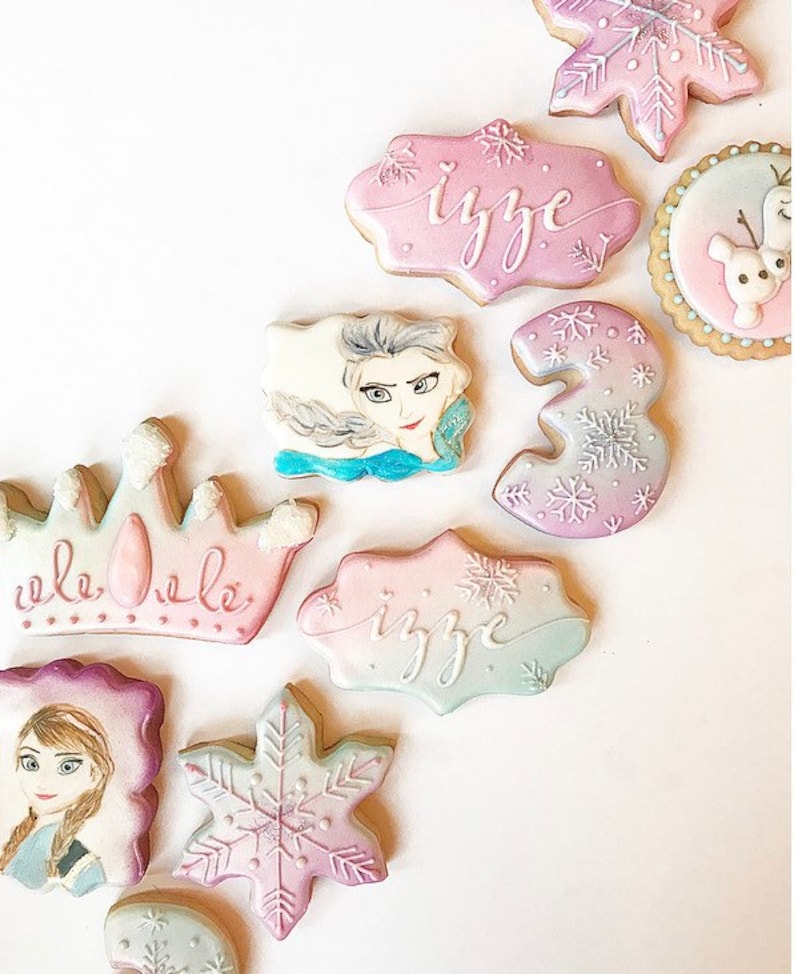 Frozen Inspired Birthday Cookies Dozen) - Etsy