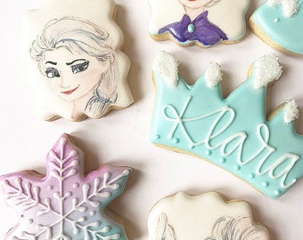 Frozen Inspired Birthday Cookies Dozen | Etsy