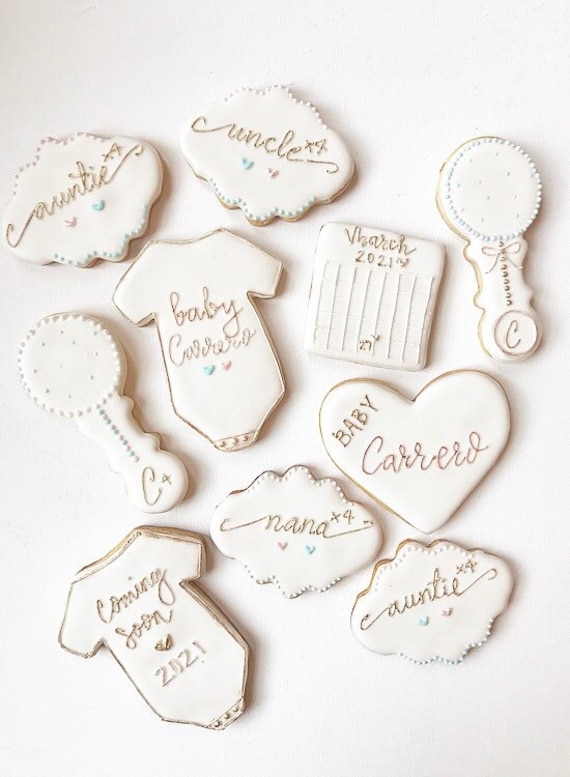 Custom Baby Announcement Cookies Dozen | Etsy