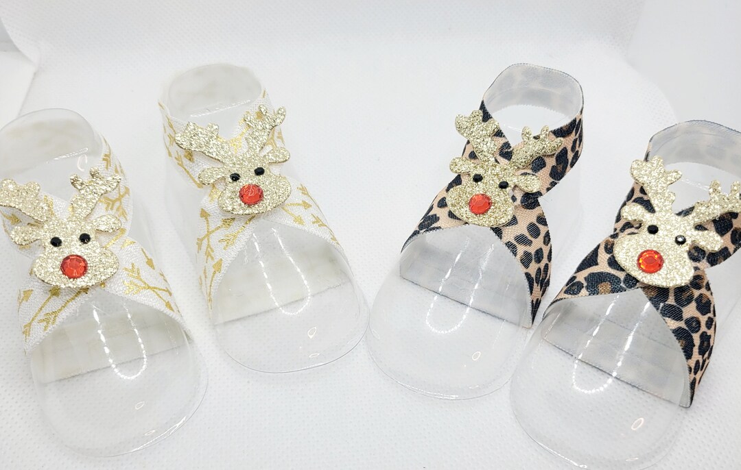 Christmas Holiday "reindeer Barefoot Sandals - Etsy