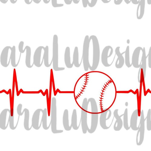 Baseball Player SVG Baseball Svg Heartbeat Baseball Svg - Etsy