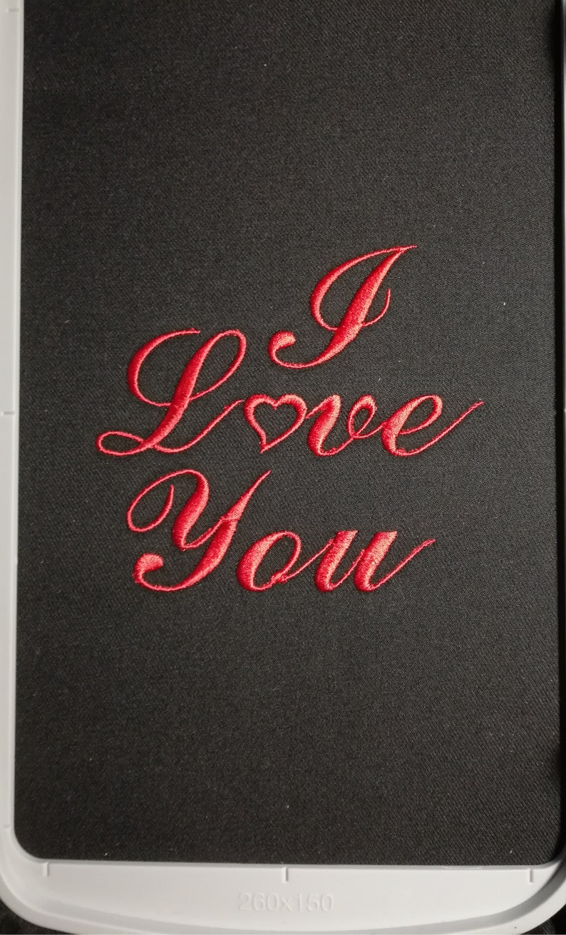 I Love You Embroidery Design 3 Sizes & 11 Formats Instant Download ...
