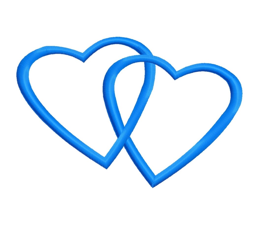 Twin Hearts Embroidery Design - 5 Sizes & 11 Formats - Instant Download ...