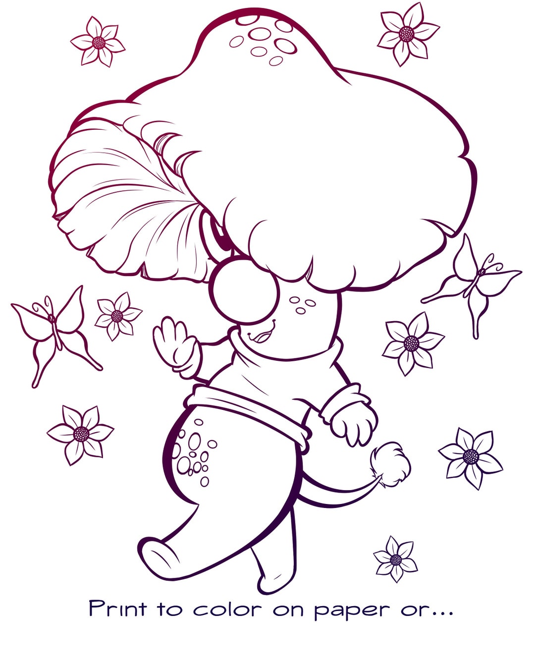 Mushroom People Digital + Printable Coloring Pages - Etsy