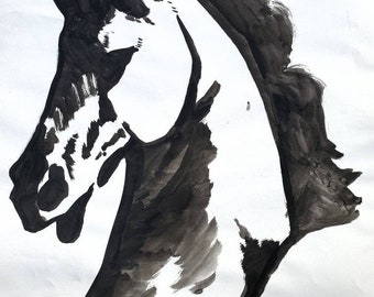 Ink Horse Drawing | Etsy