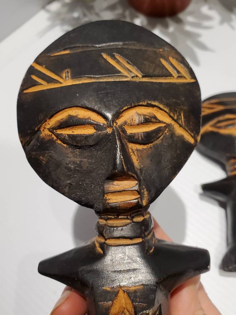Vintage Ghana African Fertility Dolls, Ashanti Tribal Idol, Hardwood ...